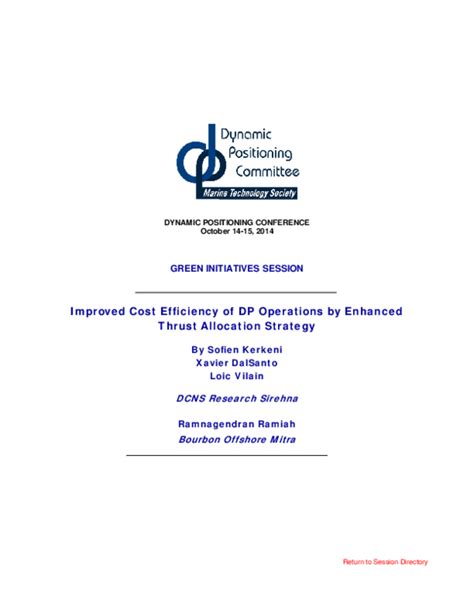 Pdf Improved Cost Efficiency Of Dp Operations By Enhanced Thrust Allocation Strategy
