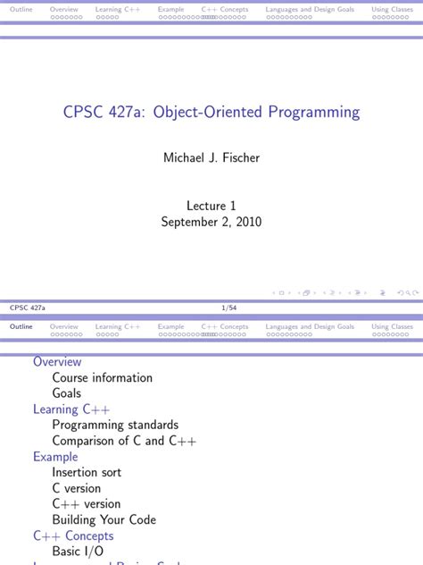 Object Oriented Prog Pdf C Class Computer Programming