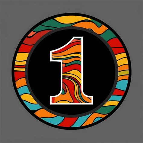 Number 1 Colourful Design Premium Ai Generated Image