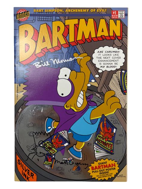 Bartman 1 Comic Signed And Sketched By Bill Morrison And Matt Groeing