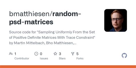 Github Bmatthiesenrandom Psd Matrices Source Code For Sampling Uniformly From The Set Of