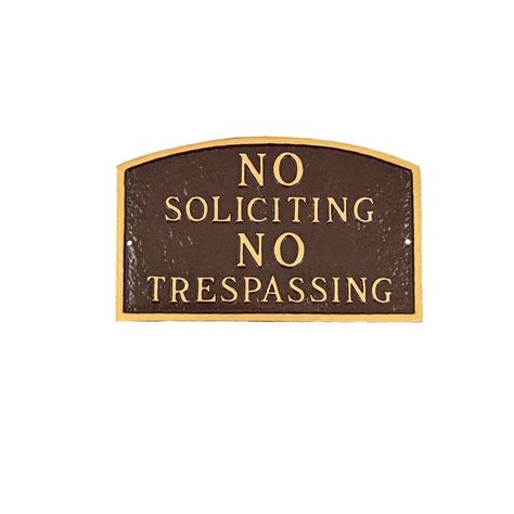 Montague Metal Products No Soliciting No Trespassing Arch Standard