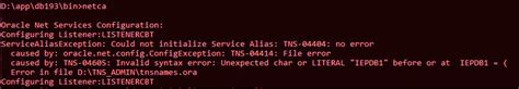 Servicealiasexception Could Not Initialize Service Alias Tns 04404