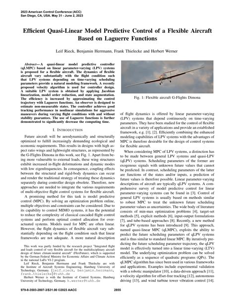 Pdf Efficient Quasi Linear Model Predictive Control Of A Flexible