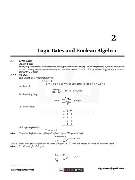 chapter 2 logic gates and boolean algebra pdf logic gate teaching