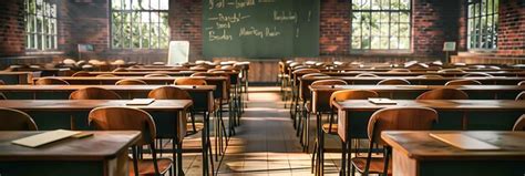 Premium Photo Empty Wooden Classroom Concept Of Education And Study