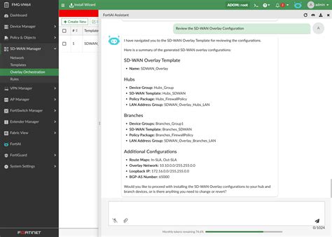 Sd Wan Overlay Configuration Using Fortiai Example Fortimanager 762