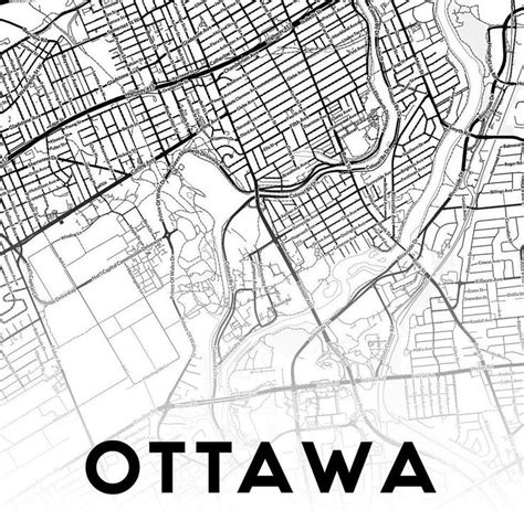 Ottawa Poster Ottawa Map Wall Art Map Of Ottawa Ottawa City Map Wall Art Ottawa Map Print