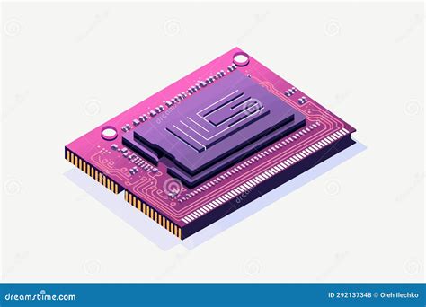 Computer Chip Vector Flat Minimalistic Isolated Vector Style Illustration Stock Vector