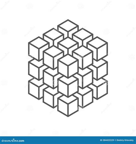 Geometric 3d Object Optical Illusion Vector Illustration 3d Cube Idea Eps 10 Stock Vector