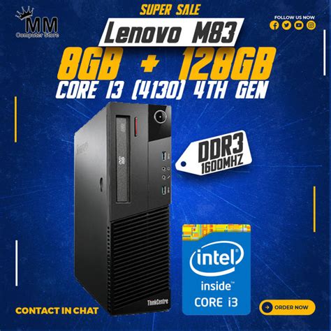Core I3 4th Generation 8 12 16gb Ram 128gb Ssd Windows 10 Lenovo Thinkcentre M83 Desktop