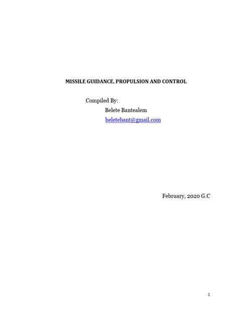 missile guidance propulsion and control pdf rocket propellant
