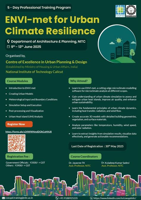 🌿 Five Day Professional Training Program On Envi Met For Urban Climate