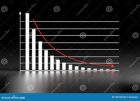Exponential 3d Graph On White Glossy Background Stock Image