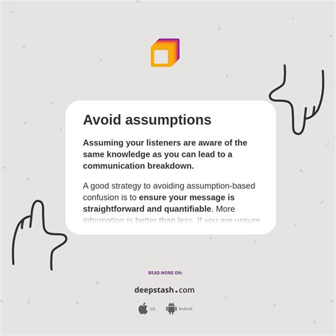 Avoid Assumptions Deepstash
