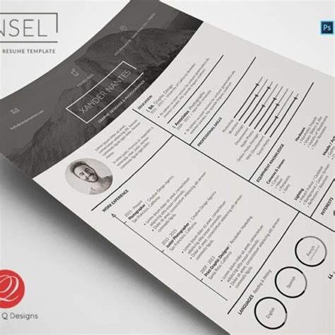 Photographer Resume PSD Template MasterBundles
