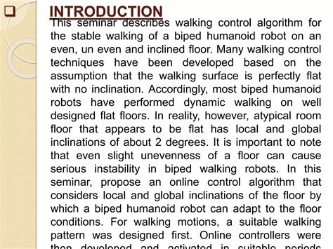 walking control algorithm of biped humanoid robot on even uneven and