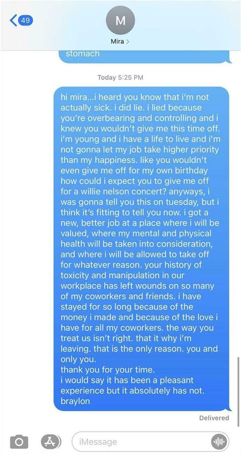 Screenshots Of Text Exchanges Featuring Job Resignations As Shared On This Page Bored Panda