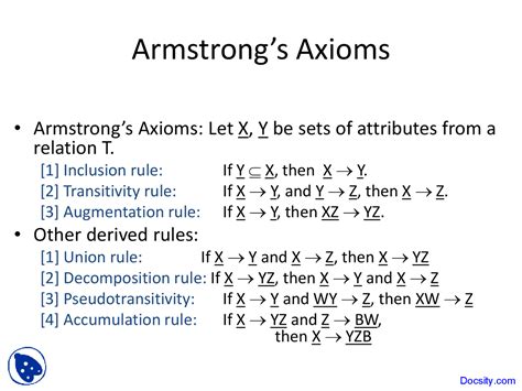 Armstrongs Axioms Data Base Management System Lecture Slides