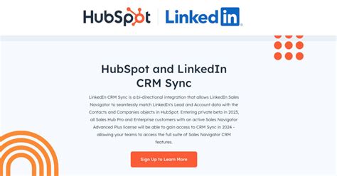 hubspot and linkedin crm sync