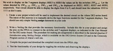Solved We Wish To Display On The 7 Segment Displays Hex3 To