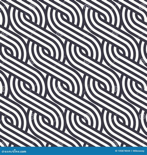Linear Vector Pattern Repeating Braiding Lines Styles Pattern Made From