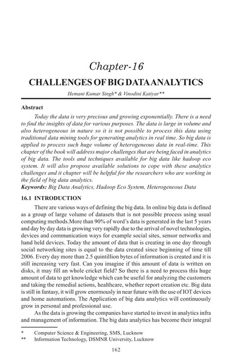 PDF Chapter CHALLENGES OF BIG DATA ANALYTICS