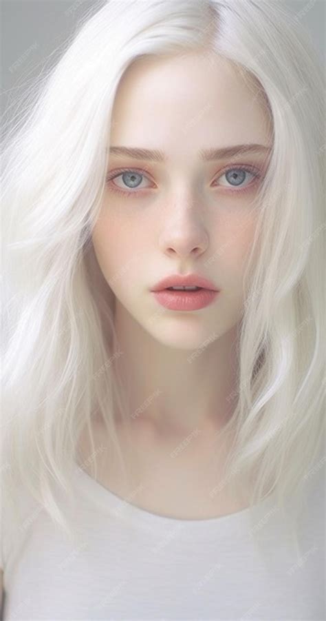 Premium Photo Beauty Image Of An Albino Girl Posing In Studio Concept