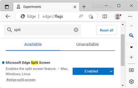 Tip Enable Split Screen Mode In Microsoft Edge To Open Tabs Side By