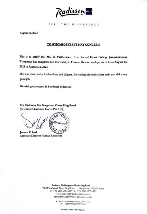 Vaitheeswari R On Linkedin Internshipcomplete Careergrowth Hrintern