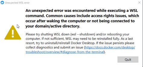 Docker Engine Failed To Start An Unexpected Error Was Encountered While Executing A Wsl