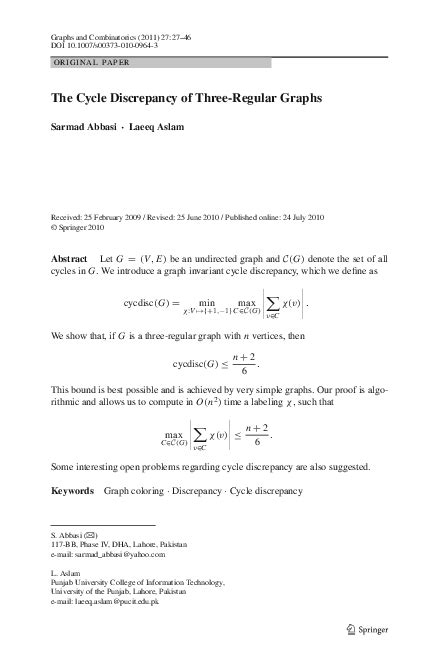 pdf the cycle discrepancy of three regular graphs