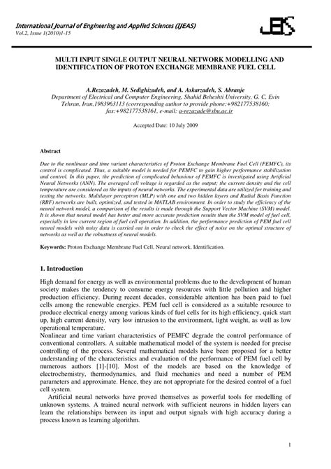 pdf multi input single output neural network modelling and