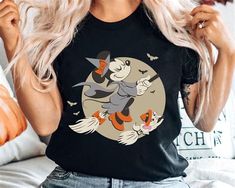 Marie Cat Minnie Mouse Flying Witch Costume Comfort Colors T Shirt