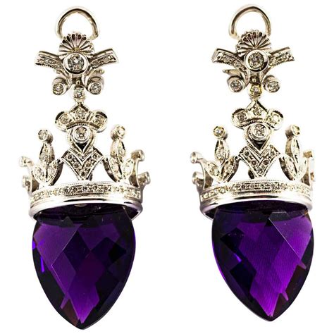 Art Deco 120 Carat Diamond Earrings For Sale At 1stdibs