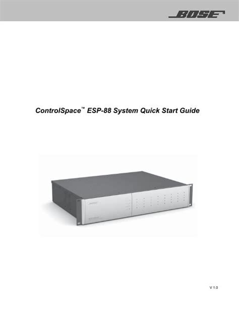 Controlspace Esp 88 System Quick Start Guide Bose