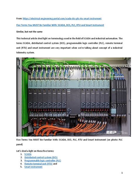 Scada Dcs Plc Rtu And Smart Instrumentation Terminology Defined Pdf