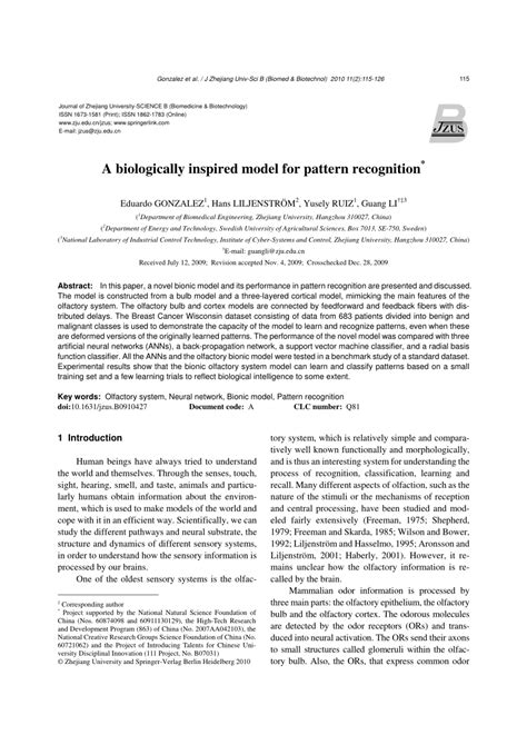 Pdf A Biologically Inspired Model For Pattern Recognition