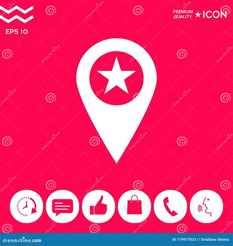 Map Pointer With Star Stock Vector Illustration Of Celebrity
