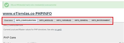 Ver Información Sobre Php En El Panel De Prestashop