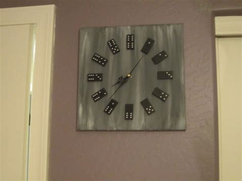 Diy Canvas Clock With Black Dominoes