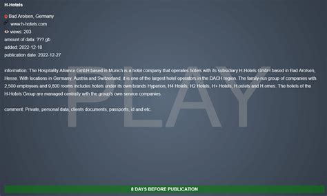 Play Ransomware Gang Hits German Hotel Chain