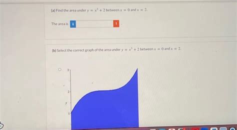 Solved A Find The Area Under Y X {3} 2 Between