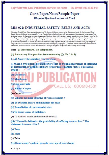 Ignou Mis 022 Guess Papernotessample Paper English Medium