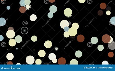 Beautiful Abstract Animation Of Multicolored Circles Appearing And Disappearing On The Black