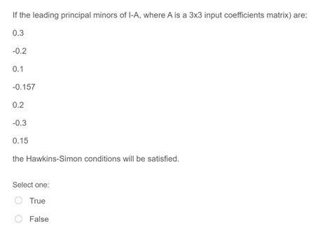 Solved If The Leading Principal Minors Of I A Where A Is A