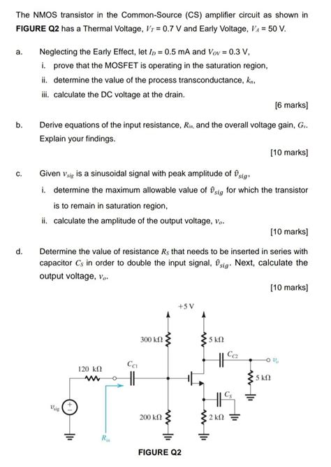Solved The Nmos Transistor In The Common Source Cs