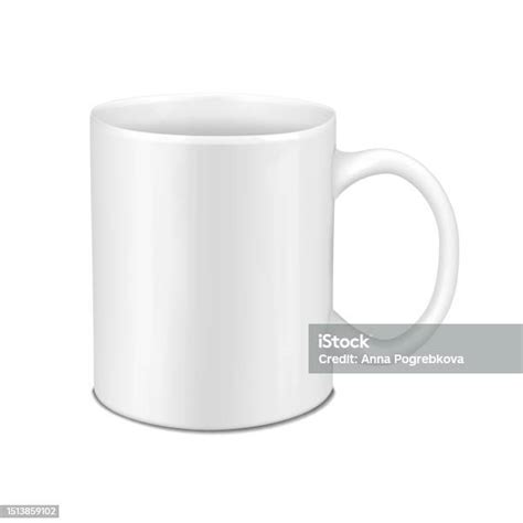 흰색 빈 머그잔 현실적인 벡터 모형입니다 세라믹 컵 모형 디자인용 템플릿 0명에 대한 스톡 벡터 아트 및 기타 이미지 0명 3차원 형태 고전 양식 Istock