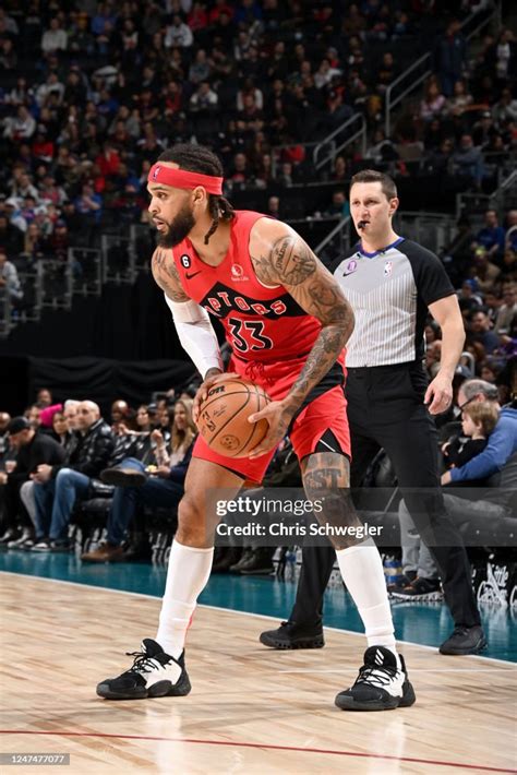 Gary Trent Jr 33 Of The Toronto Raptors Handles The Ball Against