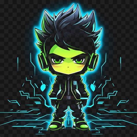 Premium Psd Tshirt Design Of Cool Chibi Boy With Swept Back Hair And